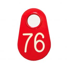 Numbered tag for 2 '' (9 cm) neck strap, (red) | Agriclé